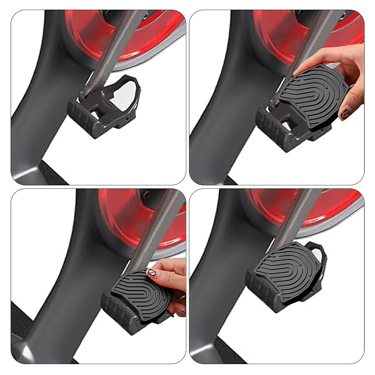 2pcs Pedal Converter, Bike Pedal Converters Clipless Pedal Converter Pedal Converters Compatible with Peloton Bike Replacement Pedals Adapter for Original Bike (Black)