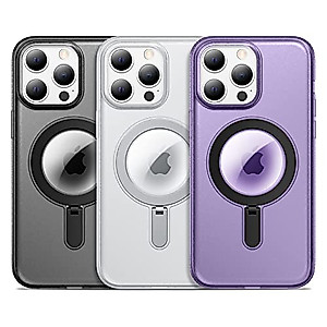 Caka Designed for iPhone 14 Pro Max Case MagSafe Magnetic Stand, [Non Yellowing] [Military Drop Protection] Shockproof Protective Phone Case iPhone 14 Pro Max 6.7 inch 2022, Matte Clear