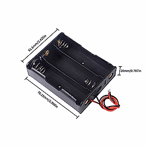 DORHEA 7PCS 18650 Battery Holder Bundle with Wire 18650 Battery Holder Case 3.7V, 3 Slot DIY Battery Storage Boxes, 3 Slot Black Plastic Batteries Case for 18650 Battery