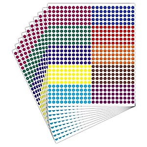 5500pcs Color Coded Sticky Label Stickers, 0.24inch Round Color Coding Stickers Self-Adhesive Colored Dot Stickers for School Office Labeling Supplies (10 Colors)