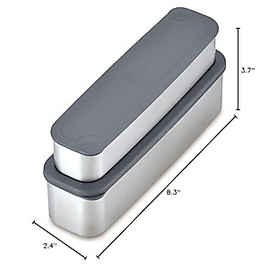 Thermos DSA-804W BKBD 2-Tier Bento Box, Slim Fresh Lunch Box, 28.1 fl oz (815 ml), Black Border