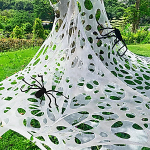 Giant Halloween SPI-der Web, 650sqft Stretchy Beef Netting Halloween SPI-der Web Outdoor Decoration Cut-Your-Own Netting SPI-der Webbing for Halloween Decor, Yard, Roof, Garden