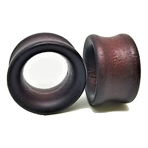 Organic Stained Bamboo Tunnel Ear Plugs - Double Flare Saddle - 7 Sizes - Pair - New (0 Gauge (8mm))