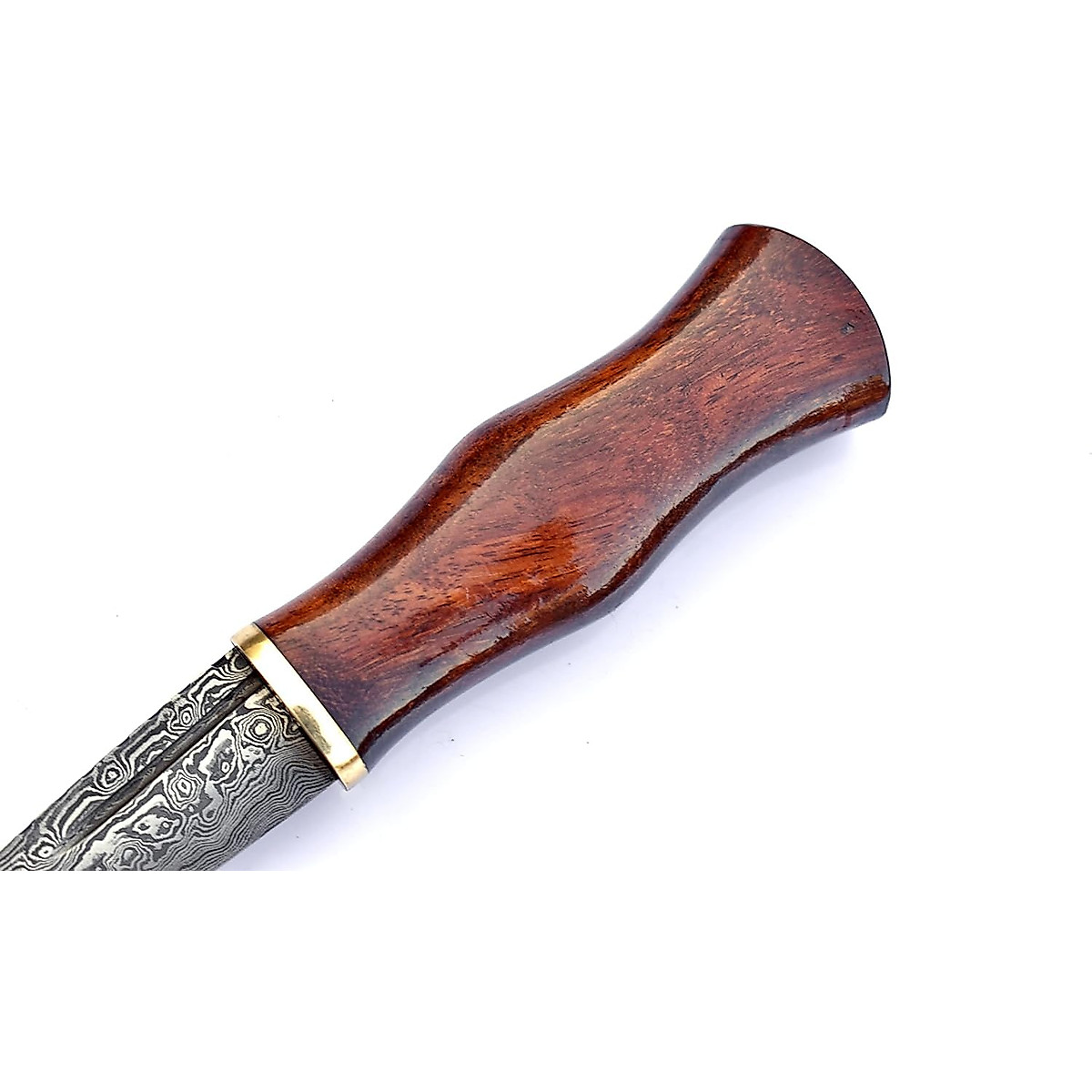 GLORIUS CRAFT Handmade Damascus Hunting Knife with Leather Sheath - Ideal for Skinning, Camping, Outdoor -Fixed Blade Bushcraft Knife with Walnut Wood Handle - Predator Hunter,