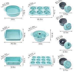 30pcs Nonstick Silicone Bakeware Set With Baking Pan, Silicone Cake Molds, Baking Sheet, Donut Pan, Silicone Muffin Pan,Cake Pan, And 24 Pack Silicone Cupcake Mold Baking Cups