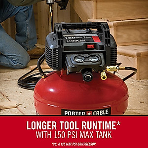 PORTER-CABLE Air Compressor, 6-Gallon, Pancake, Oil-Free (C2002)