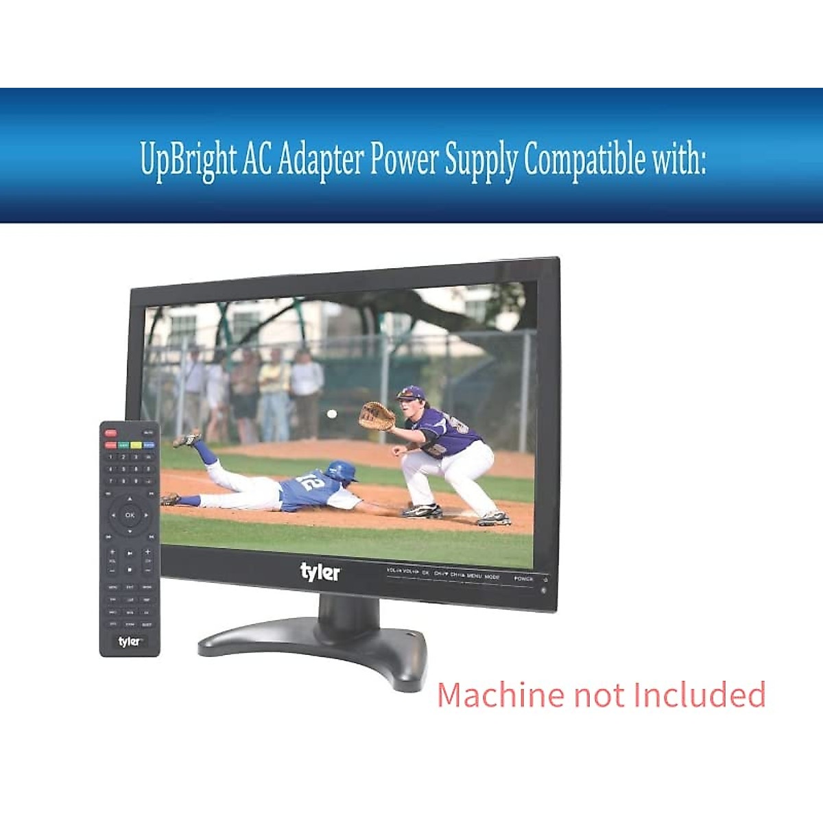 UpBright 12V AC/DC Adapter Compatible with Tyler TTV705-14 TTV70514 TTV701-7 TTV7017 Portable TV LCD Monitor Battery YeS12W-1200120 1200mA Class 2 Power Supply Cord Cable Charger Mains PSU