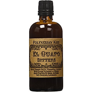 El Guapo Bitters Polynesian Kiss Bitters 4 Fl Oz - Citrus Digestive Bitters - Alcohol Free, Gluten-Free & Vegan - Tropical Drink Enhancer - Premium Quality Non-GMO No Sugar Added flavor for cocktails