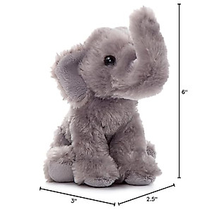 The Petting Zoo Elephant Stuffed Animal Plushie, Gifts for Kids, Wild Onez Babiez Wildlife Animals, Elephant Plush Toy 6 Inches