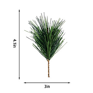 Purple Star 80 PCS Artificial Green Pine Needles Branches-4.0" x 2.0 Inch Pine Twigs Stems Picks-Fake Greenery Pine Picks for Christmas Garland Wreath and Home Holiday Garden Decoration (80pcs)