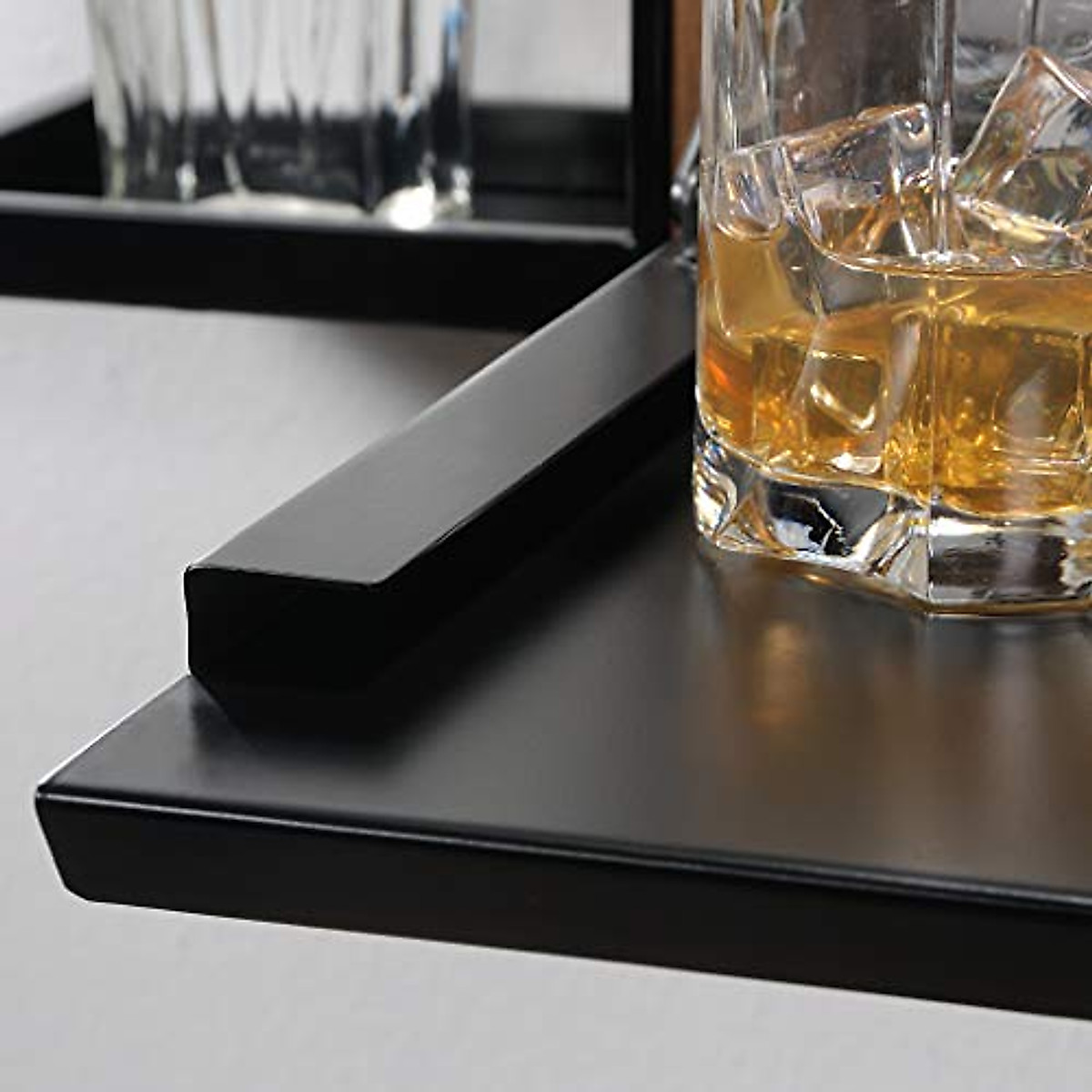 Sauder Harvey Park Wall Bar, L: 33.27" x W: 5.91" x H: 25.0", Grand Walnut Finish