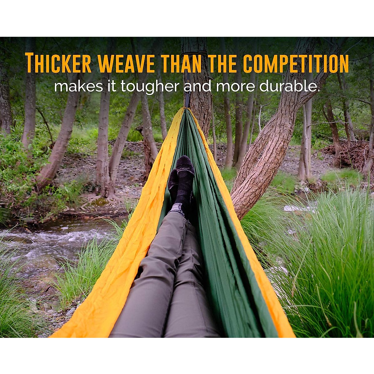 Ryno Tuff X-Large 2 Person Camping Hammock with Mosquito Net - Compact Double Hammock with Bug Net, Pocket, Tree Straps & Heavy Duty Carabiners - Parachute Grade Nylon Can Hold Over 600lbs of Weight