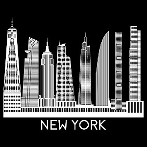 Vacuum Insulated Tumbler with Straw and Flip Lid Stainless Steel Water Bottle Iced Coffee Travel Mug Cup 15oz Gift Box Skyline Map (New York)