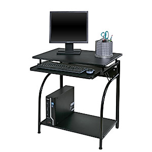OneSpace Stanton Computer Desk with Pullout Keyboard Tray, Black