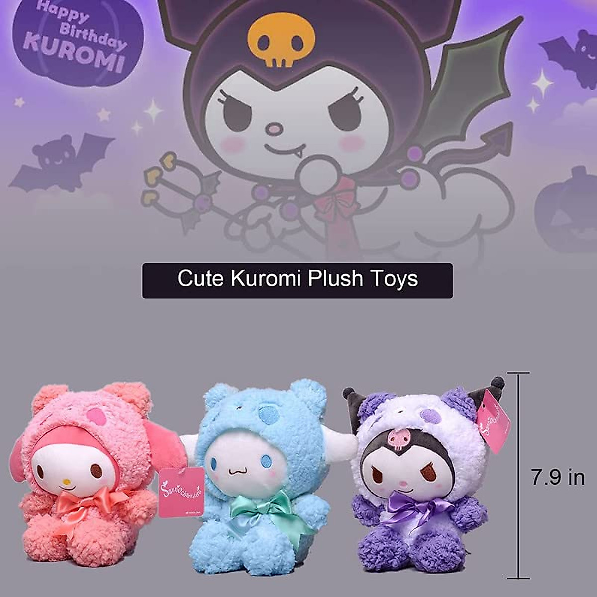 Cute Plush Toy, Kuromi Plush Dolls, Cute My Melody Cinnamoroll Stuffed Animals Plush Figure Toy, Girl Toy Gift for Children, Stuffed Dolls Cosplay Plush Toys