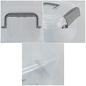 Obstnny 6 Packs Small Plastic Container Box, Latching Storage Bins with Handle, 5 L