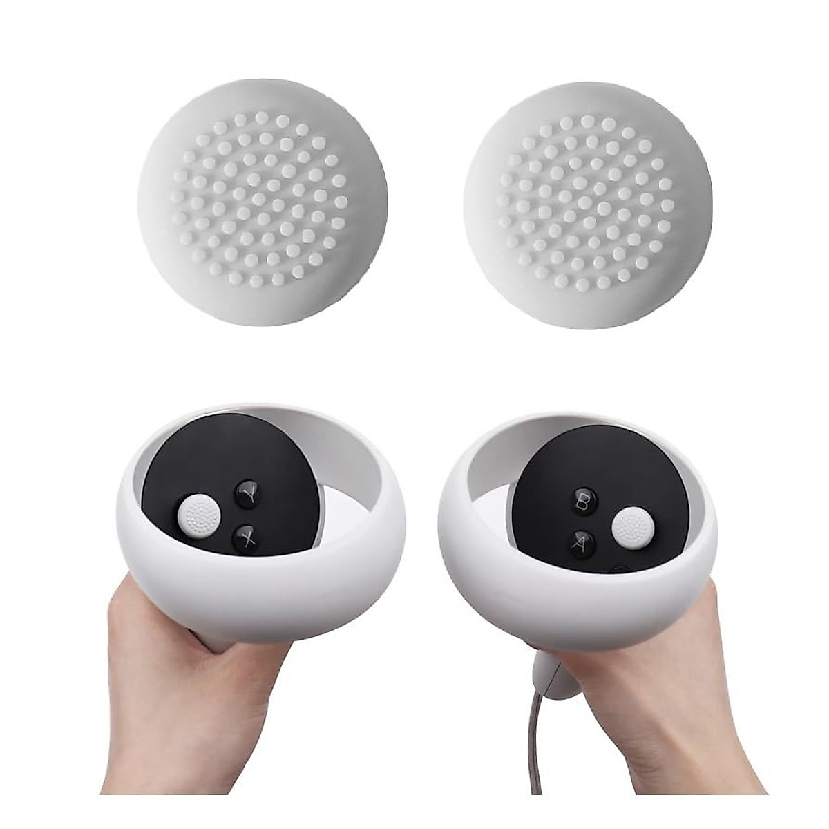 Replacement Head Strap for Oculus Quest 2 Headset, Headstrap for Meta Quest 2 PC Virtual Reality Headsets VR Accesories with 1 Pair Thumb Grip Caps