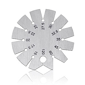 Jteyult Bevel Gauge Gauge Round Shape Knife Finder Knife Blade Gauge 15-120° for Measuring Knife