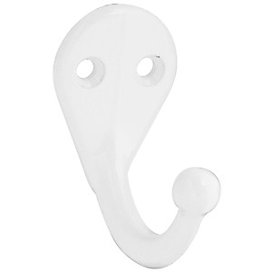 Stanley Hardware S819-116 4025 Single Prong Robe Hook in White , 2 piece