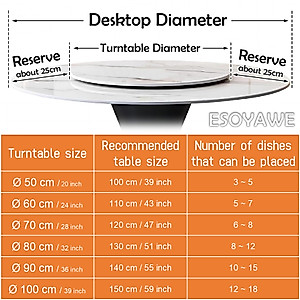Wooden Rotating Plate For Dining Table With Silent Bearings, Ø 20 24 28 32 36 39 Inch Tabletop Round Rotating Serving Tray, Easy To Reach Food Lazy Susan Turntable