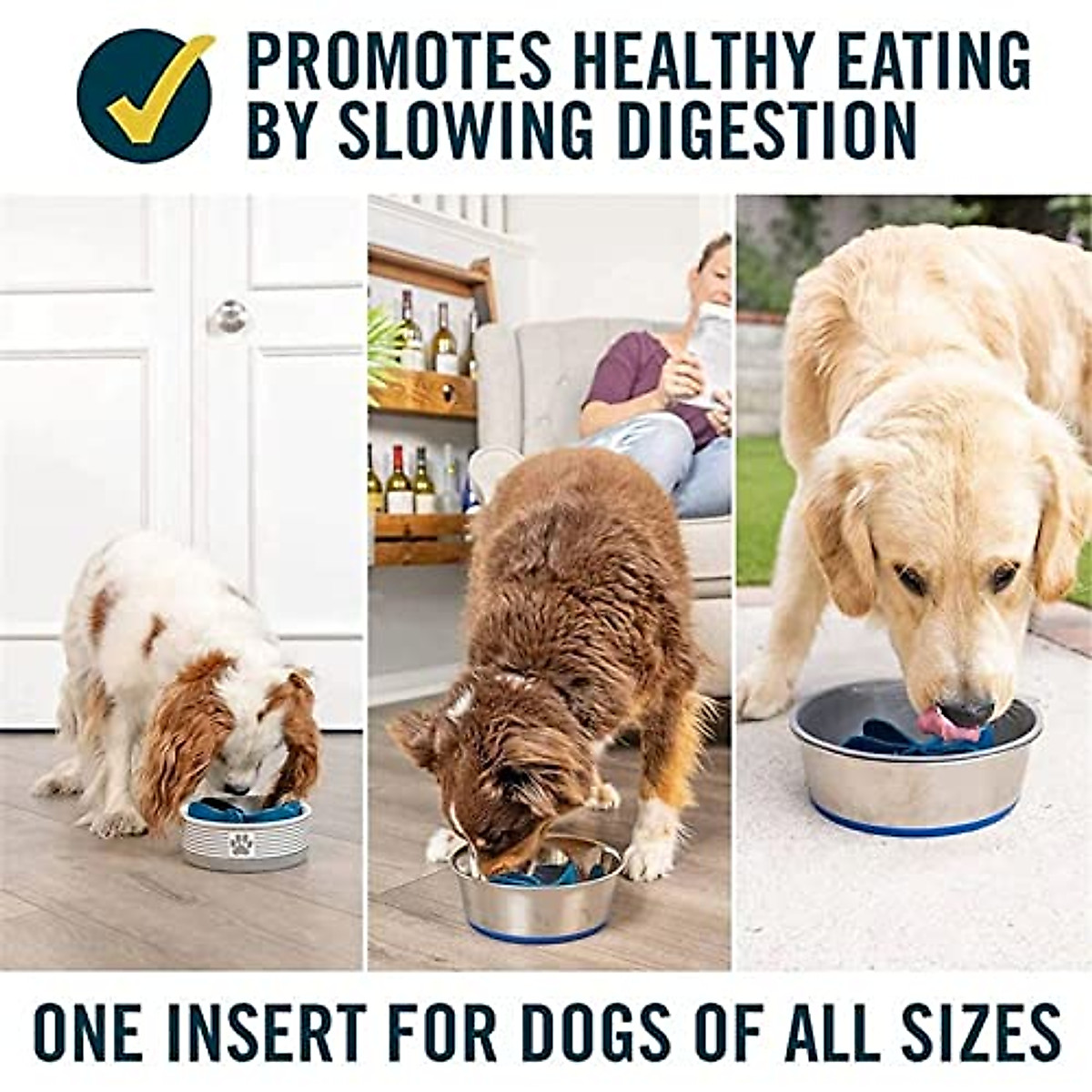 Spiral Slow Feeder Insert Slow Feeder Dog Bowls,Turn a Dog Bowl or Dog Dish into a Dog Bowl Slow Feeder (Alternative to Dog Puzzle Feeder, Lick Mat,Dog Slow Feeder to Slow Down Eating