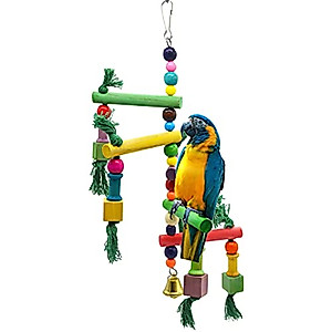 Bird Play Stand Wooden Swing Bird Toys Bird Toys Wooden Bird of 2 Bird Swings Wooden Bird Swing Swing Parrot Cage Wooden Toys Wooden Toys Wooden Playset Parrot Swing