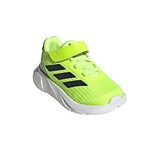 adidas Duramo SL Elastic Lace Sneaker, Lucid Lemon/Core Black/Wonder Blue, 11 US Unisex Little Kid