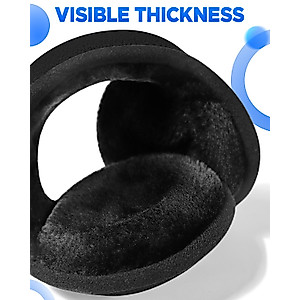 Venswell Winter Ear Muffs for Men Women Fleece Ear Warmers for Cold Weather Running-Behind the Head Earmuffs Adjustable