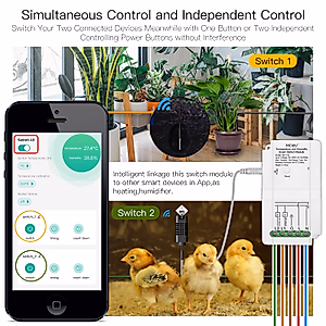 MOES WiFi Smart Temperature Switch Module Sensor with Waterproof Probe, Dual Relay Output Controller, Smart Life Tuya App Remote Control, Programmable Thermostats Kit Works with Alexa Google Assistant