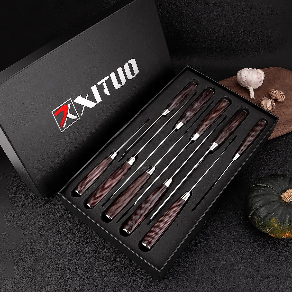 XITUO Kitchen Chef Knife Set,10 Piece High Carbon Stainless Steel Knives Pakkawood Handle, Ultra Sharp Cooking Knife & Gift Box (10PCS Chef Knife Set)