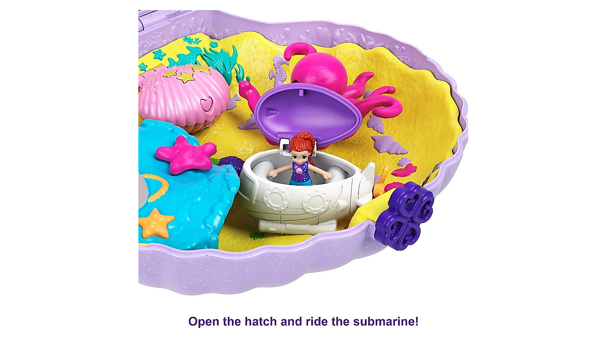 Polly Pocket Mermaid Seashell Purse Playset - Fun Adventure