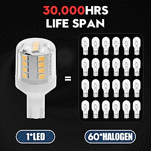 VEHICODE 921 922 912 906 LED Bulb Soft Warm White 12V 579 904 916 918 RV Interior Dome Light Replacement for Camper Trailer Marine Boat T15 Wedge T5 T10 Outdoor Landscape Lamp (4 Pack)