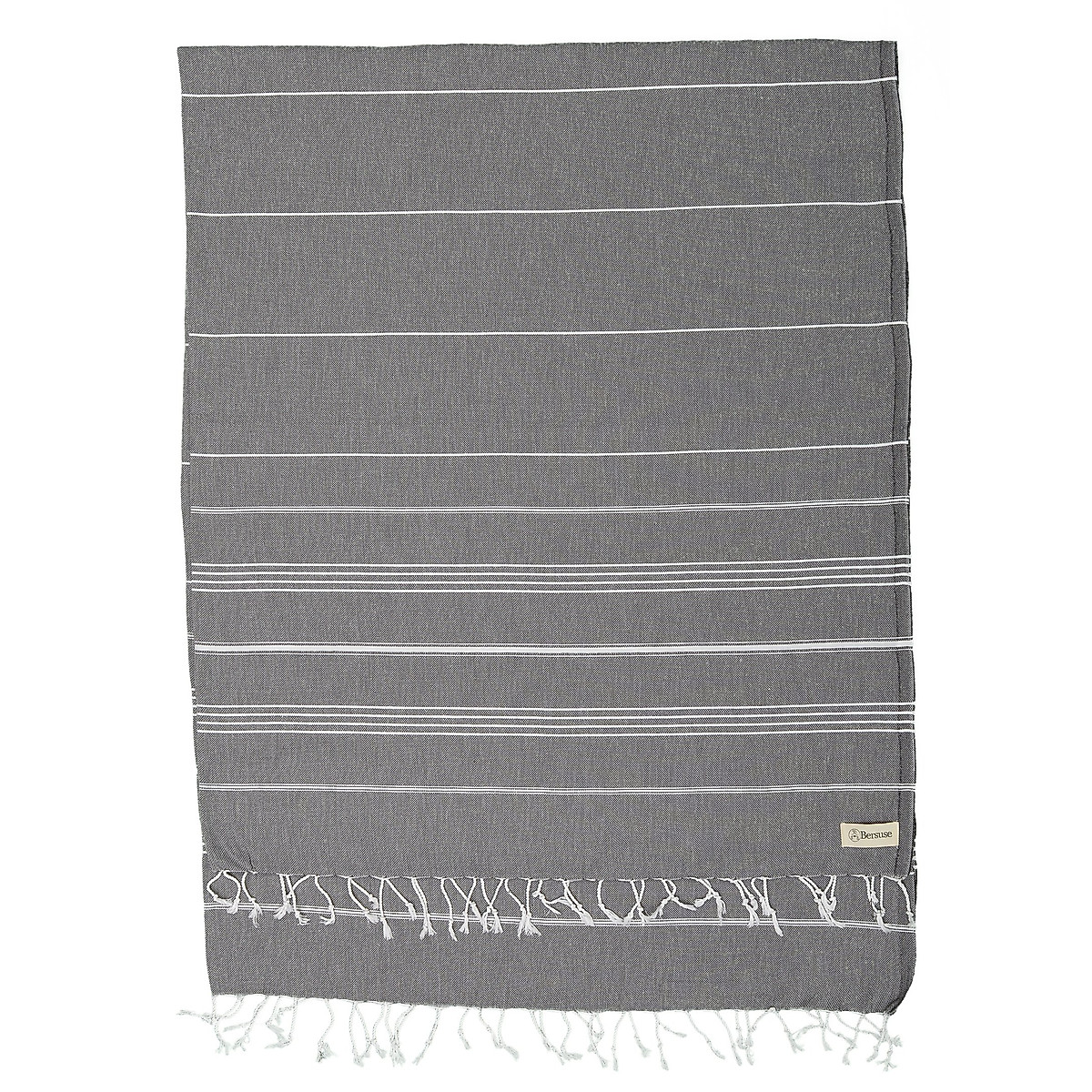 Bersuse 100% Cotton - Anatolia XL Throw Blanket Turkish Towel - 61 x 82 Inches, Anthracite
