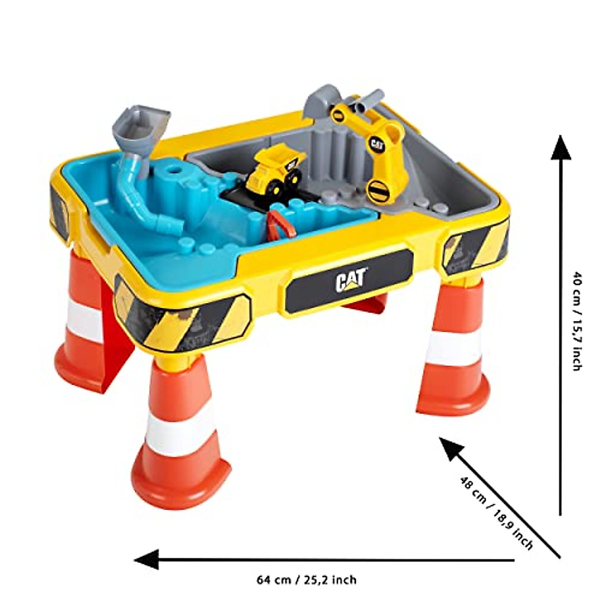 Klein Theo CAT Sand and Play Table Premium Toys for Kids Ages 3 Years & Up