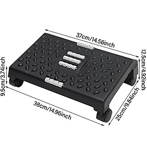 APVTI Foot Rest for Under Desk, Foot Stool -6 Height Adjustable with Massage Surface and Roller for Home Office, All Ages