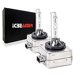 ICBEAMER 6000K D1R D1C D1S Xenon HID Direct Replacement Replace OEM FACTORY Headlight Low Beam light bulbs Diamond White