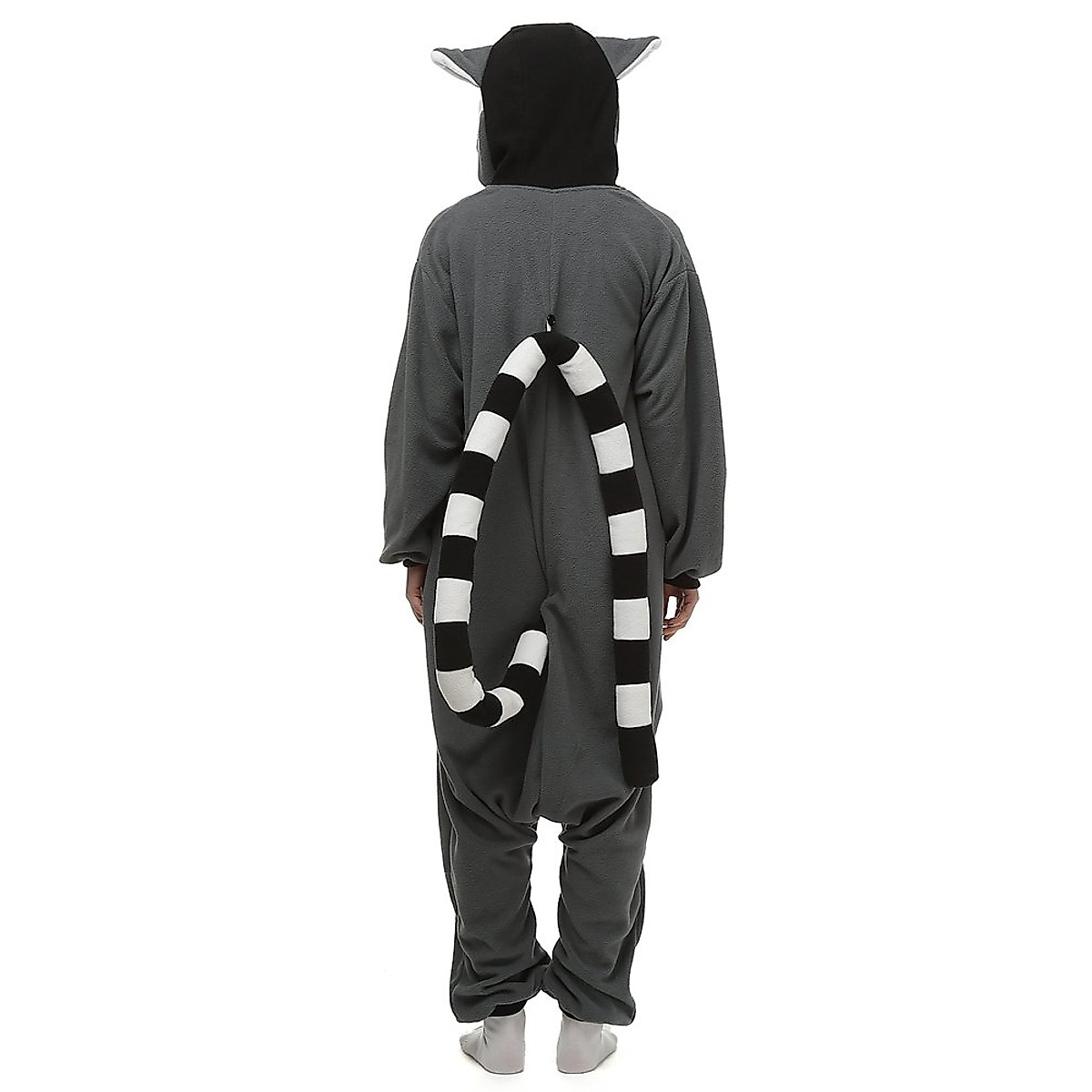 Unisex Adult Onesie Lemur Animal Pajamas One-Piece Cosplay Costume Women Man Halloween S