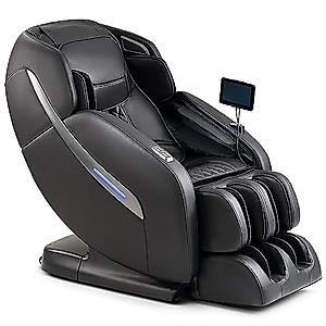 MYNTA Zero Gravity Massage Chair, Full Body Massage Chair and Recliner with Sl Track, Bigger Massage Roller, 12 Auto Modes, Lumbar and Calf Heating, LCD Screen Tablet, Fully Assembled, Black