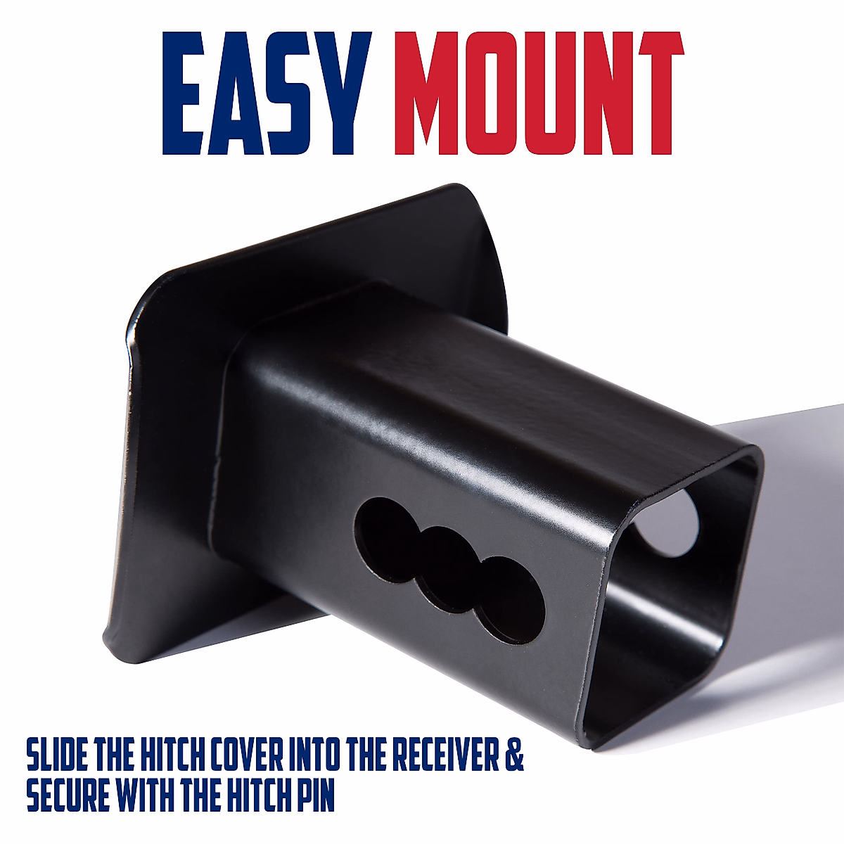 Zone Tech Tactical USA American Flag Hitch Cover - Premium Quality Stainless Steel Black Metal American Flag Emblem Trailer Plug Hitch Cover -US Patriotic Pledge of Allegiance - Fits 2” Receivers