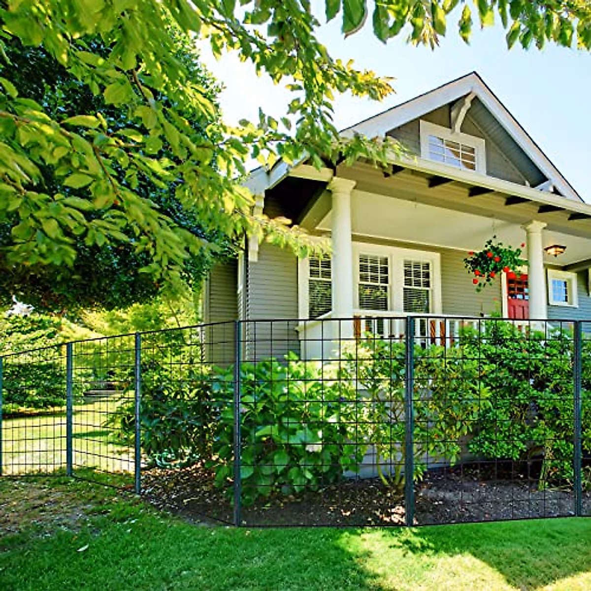 ARIFARO Fence Posts 5 Feet Sturdy Duty Metal Fence Post, Pack of 10, No Dig Garden U Post for Wire Fencing Steel Post for Yard, Outdoor Wire