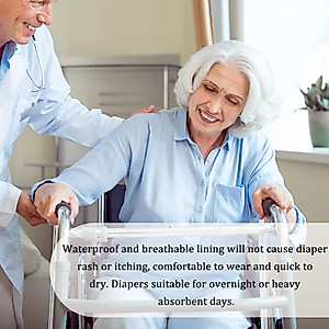 DOITOOL Washable Nappy Cover Diaper Pants Cotton Adult Reusable Nappy Cover Diaper Pant Cloth Incontinence Underwear for The Elderly and Disabled Pink