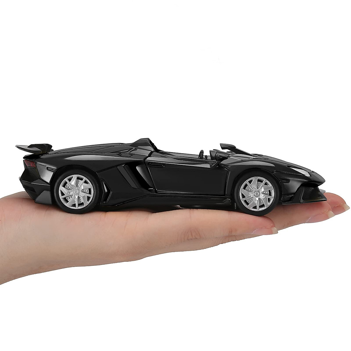 Toy Car 1/32 Roadster Metal Die-cast Model Car with Sound and Light for 3 4 5 6 7 Year Old Boy Toy (Black)
