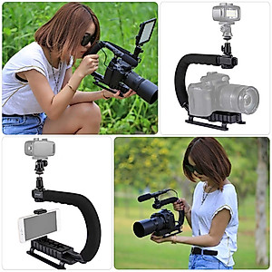 Hemobllo U-Shaped Portable C-Frame Set Camera Equipment U Shape Camera Mount Handle Grip Video Action Stabilizing Vlogging Video Stabilizer Gimbal Camera Mount Cell Phone Metal Low Frame