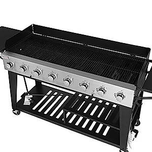 Royal Gourmet Event 8-Burner BBQ Propane Gas Grill with Cover, Picnic or Camping Outdoor