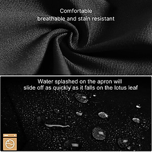 Aprons for Women Men BBQ Chef Cooking Artist Water Drop Resistant Canvas Adjustable Kitchen Apron with Pockets for Unisex Grill Baking Painting Art Stylist Dishwashing Comfortable Aprons (black)