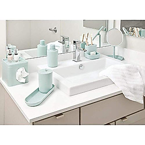 iDesign Cade 4-Piece Bathroom Accessory Set, Soft Aqua