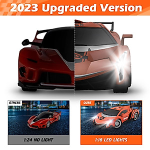 Growsland Remote Control Car RC Cars Xmas Gifts Toys for Kids 1/18 Electric Sport Racing Hobby Rc Crawler Toy Car Boys Girls Adults Included Rechargable Batteries (Orange)