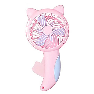 Haibinsuo Mini Fan Comfortable Grip Portable Manual Mini Handheld Fan for Home Pink