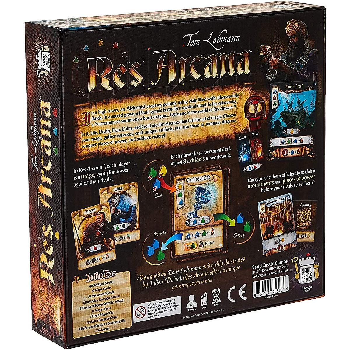 Res Arcana Board Game - The Enchanting World of Mages and Magic! Fantasy Adventure Game, Strategy Game for Kids & Adults, Ages 14+, 2-4 Players, 30-60 Min Playtime, Made by Sand Castle Games