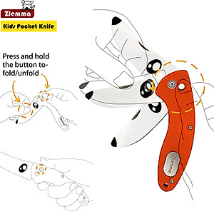 ZLemma Kids Pocket Knife with Clip & Safe Rounded Tip for Boy First Knife, Toddler Starter folding Knives with Japanese 420J2 Stainless Steel Sharpened Blade & Durable G10 Handle (Orange)